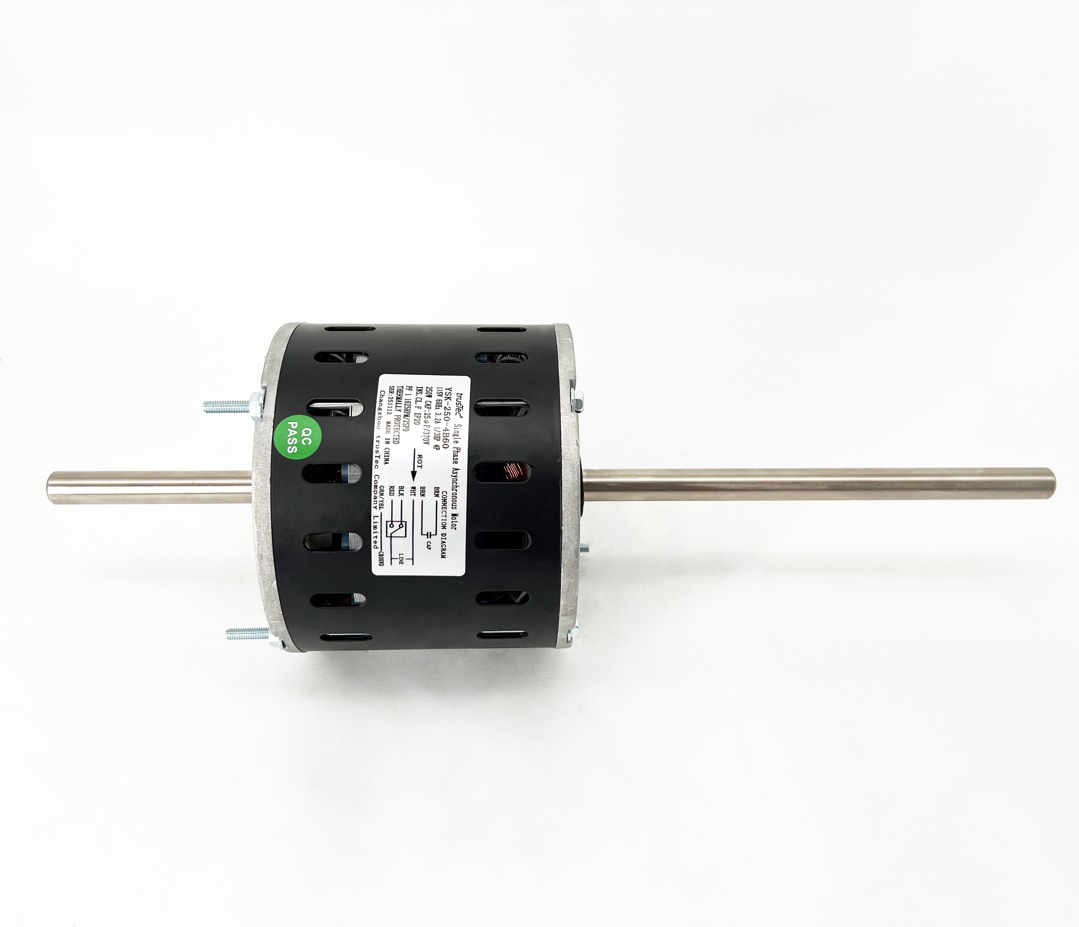 Fan Coil Unit Motor YSK-250-4B60 1/3HP 250W 60HZ 1625RPM/2SPD 115V with 25uF/370V Capacitor ...